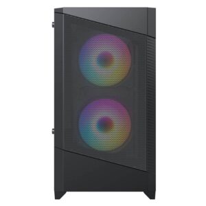 CIT Level 1 Black Micro-ATX Mesh PC Gaming Case with 3 x 120mm RGB ...