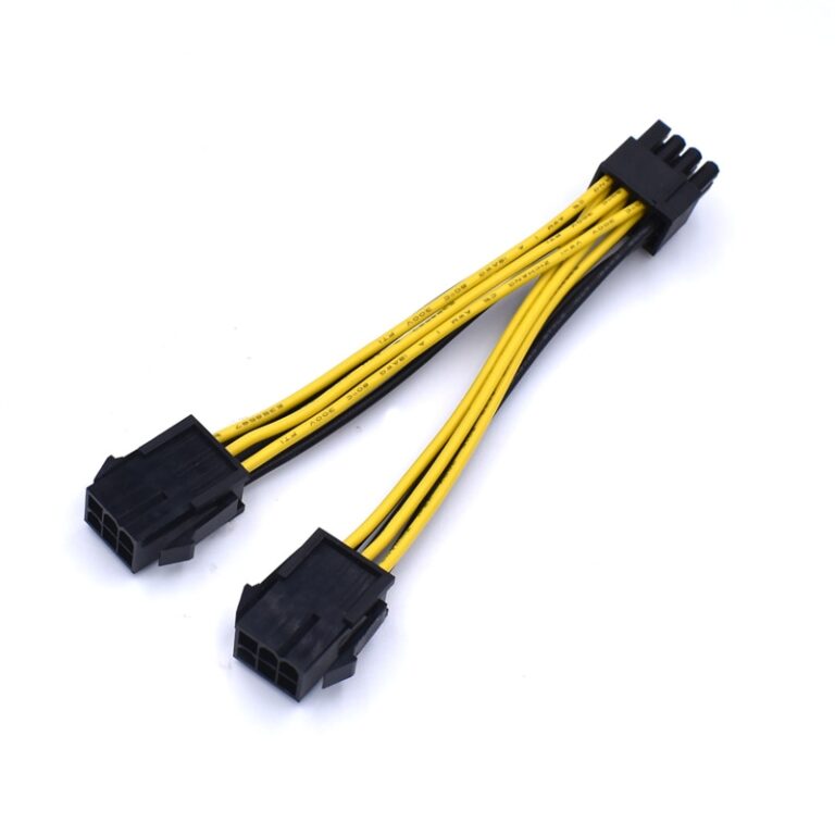 18AWG Dual 6 Pin Female To 8 Pin Male PCI Express GPU card Power ...