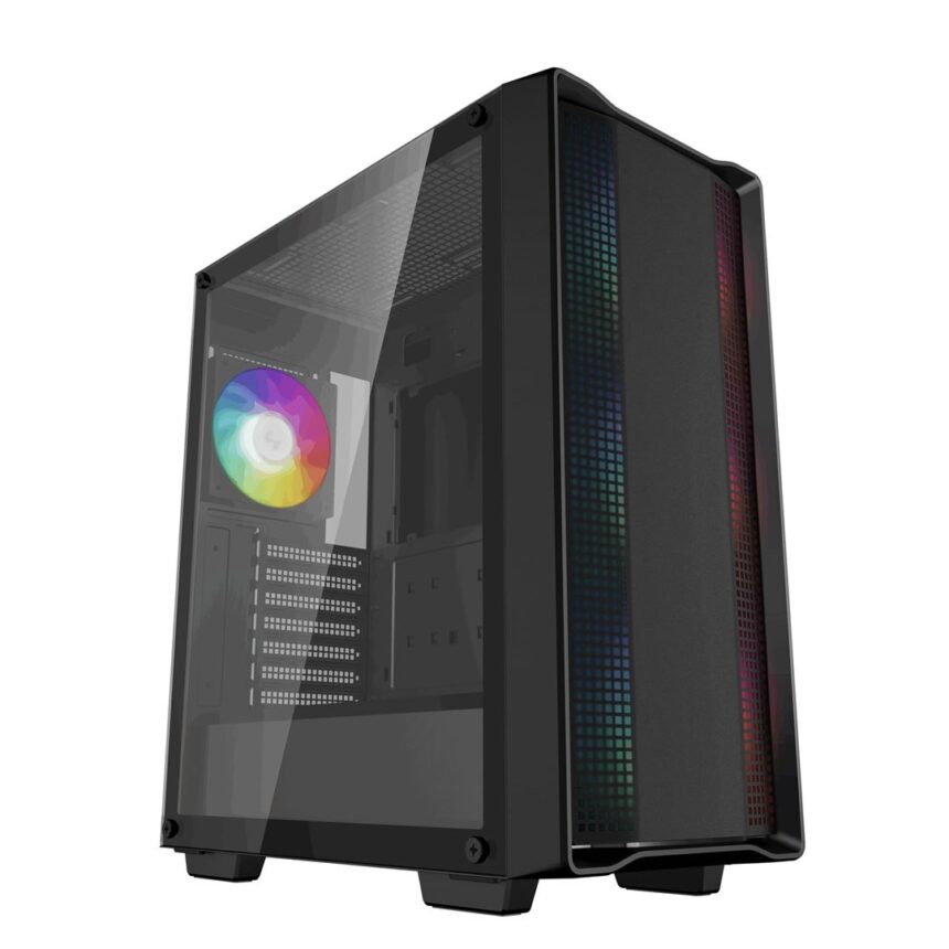 DeepCool CC560 ARGB V2 Case, Gaming, Black, Mid Tower, Abundant Airflow ...