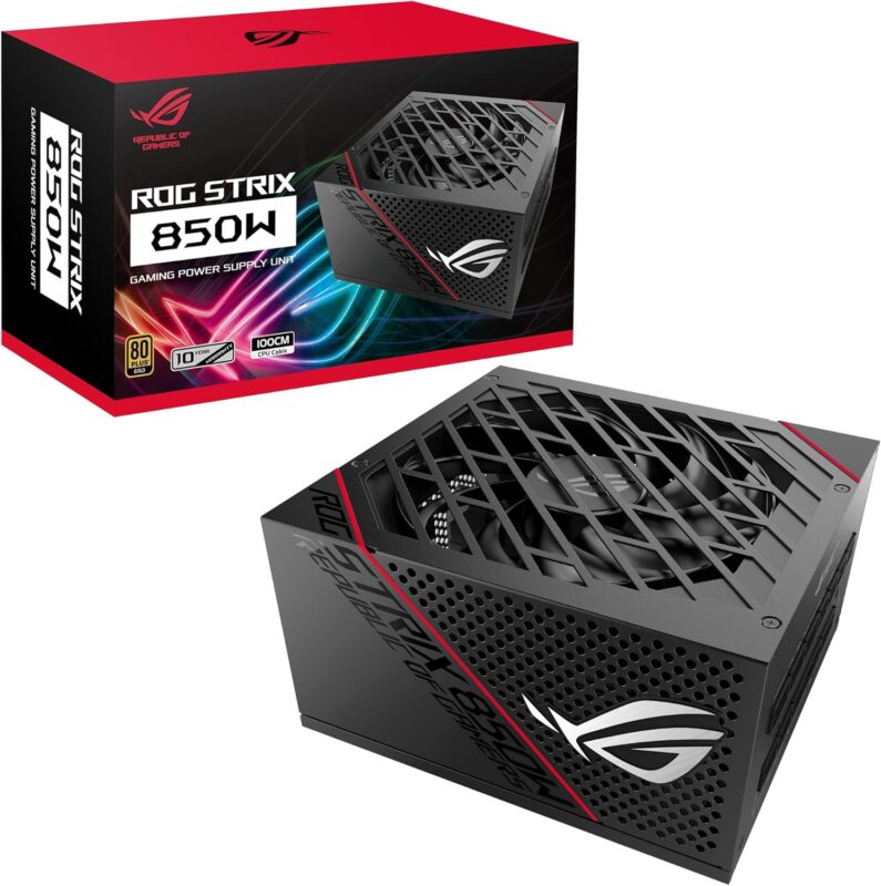 ASUS ROG Strix 850W Gold PSU, Power Supply, ROG heatsinks, Axial-tech ...
